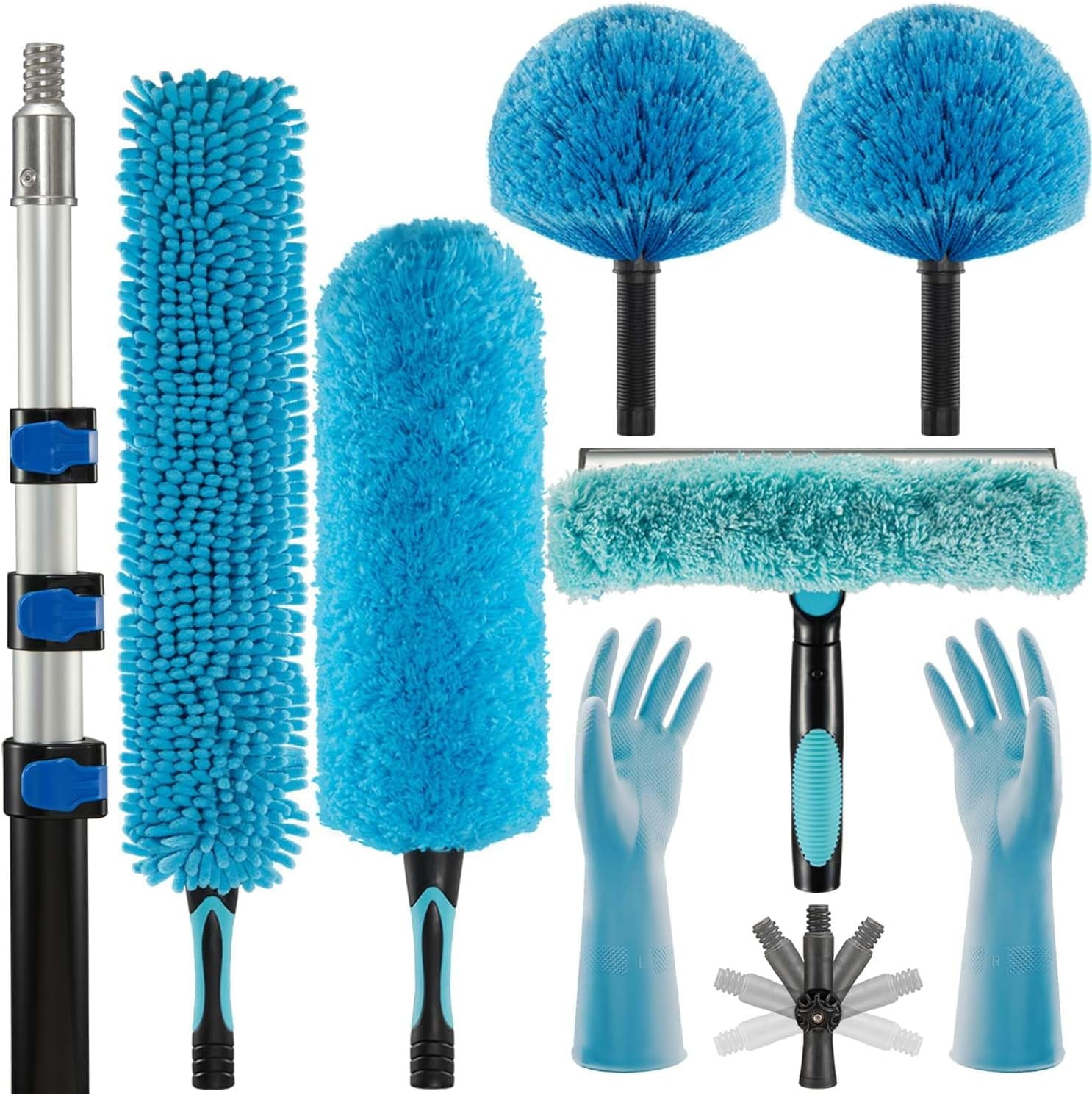 20 Foot Fan Cleaner High Ceiling 2 Cobweb Dusters with Extension Pole ...