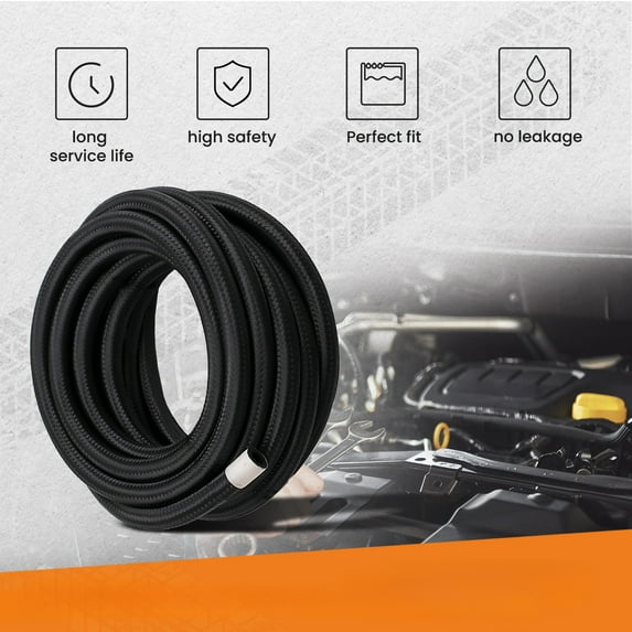 20 Foot Fuel Line Hose Kit Nylon Stainless Steel Braided Hose with 10 ...