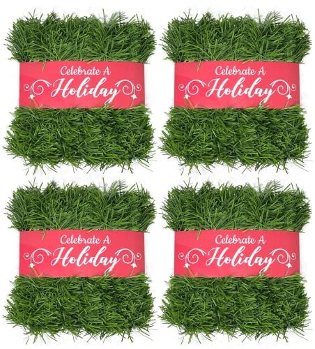 20 Foot Garland for Christmas Decorations - Non-Lit Soft Green Holiday ...