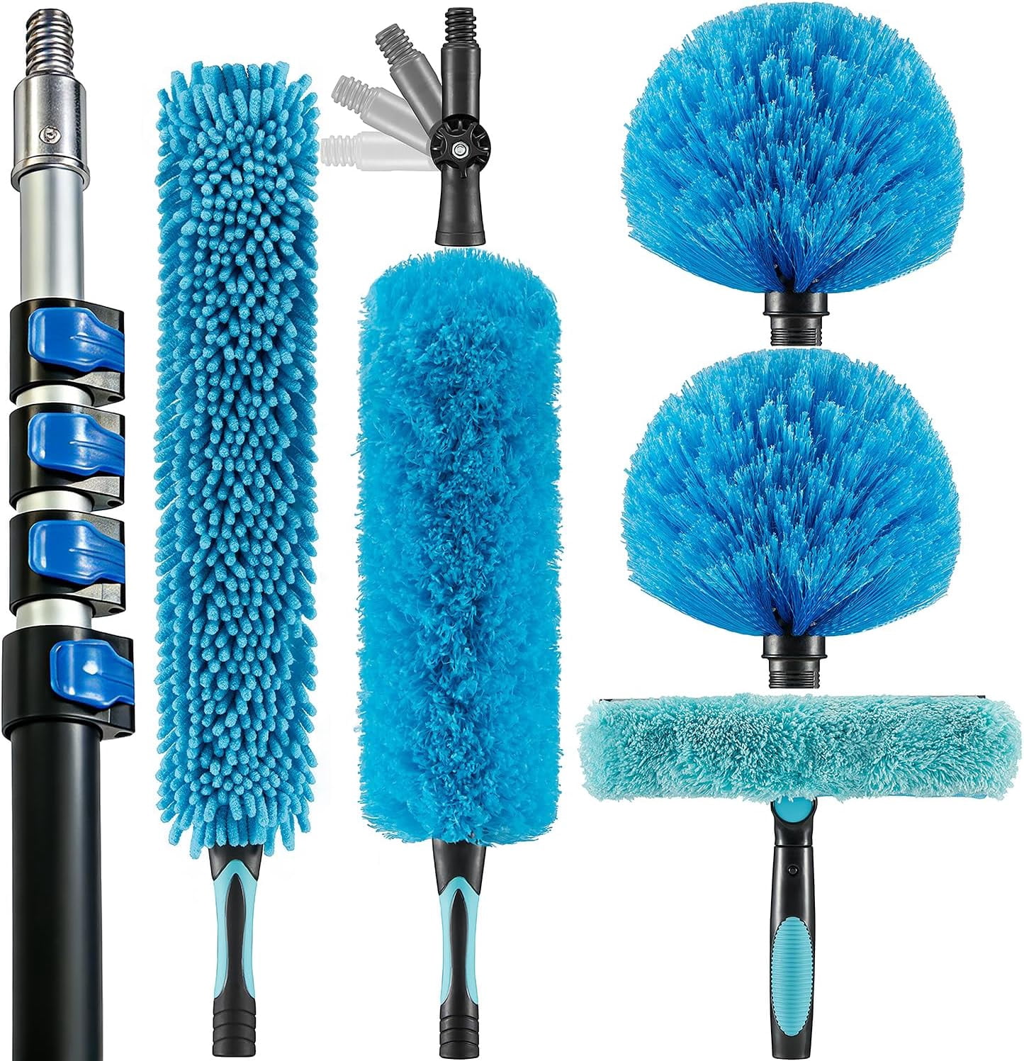20 Foot High Ceiling Fan Duster with 5-12ft Extension Pole, Extendable ...