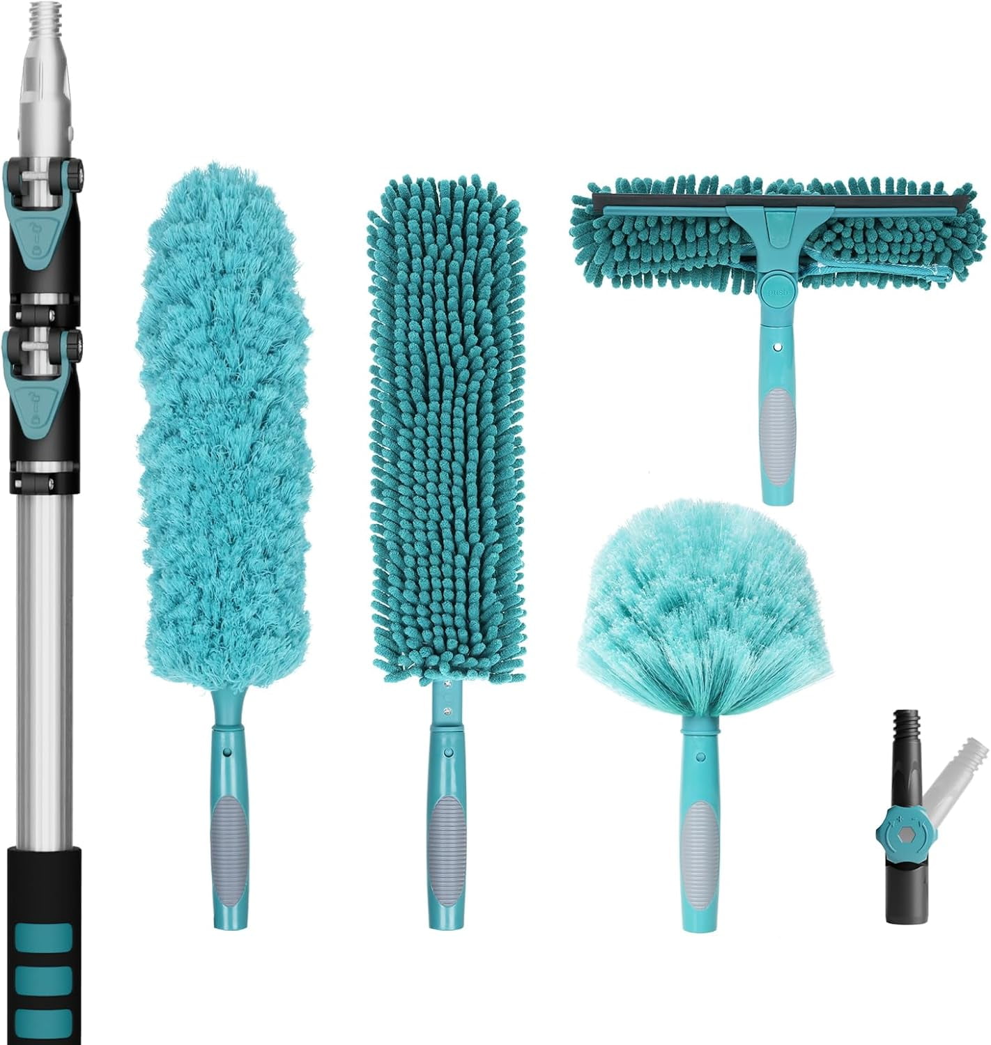 20 Foot High Reach Duster Kit with 5-12FT Extension Pole High Ceiling ...