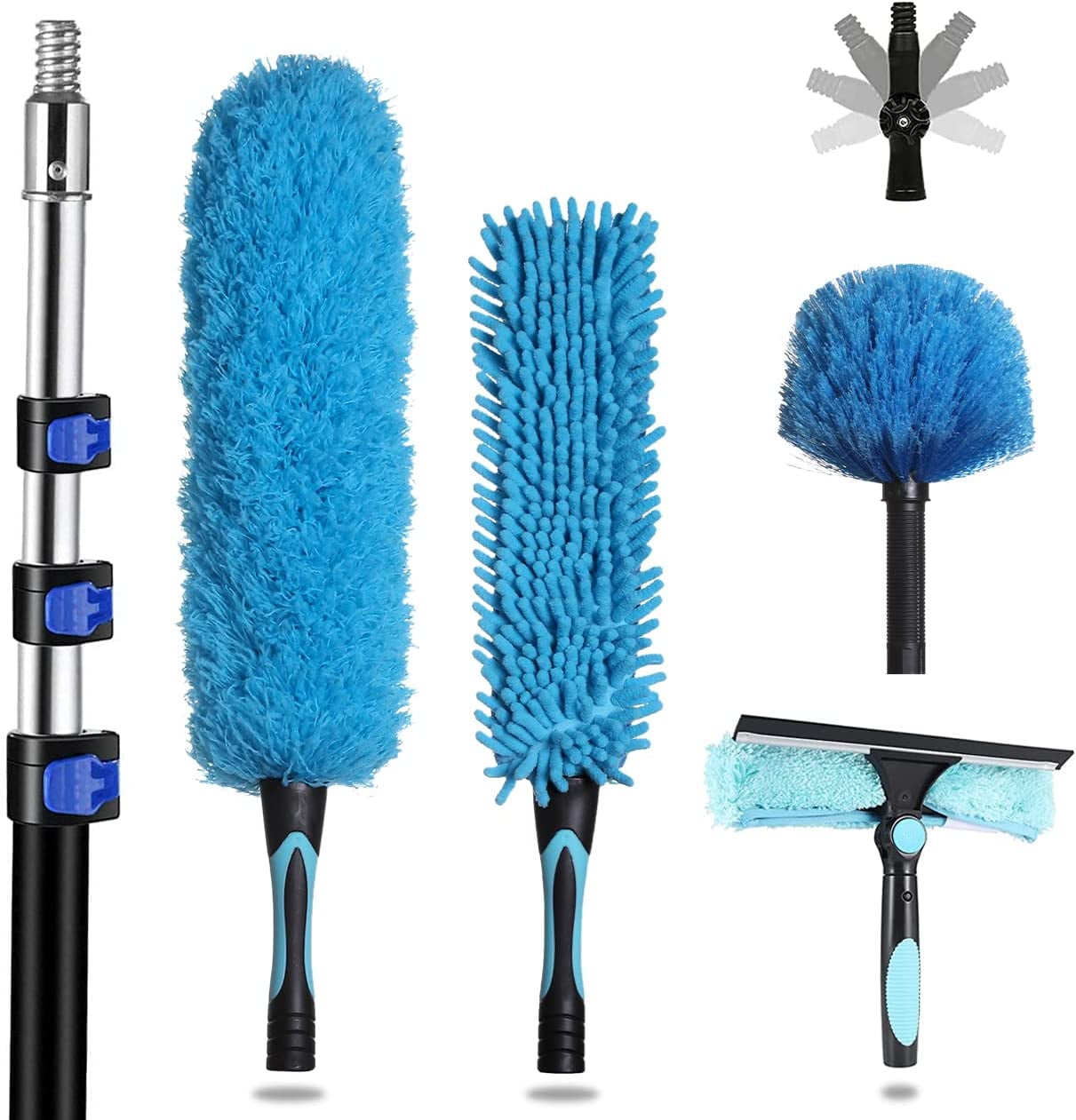 20 Foot High Reach Dusters for Cleaning 5 PCS, Ceiling Fan Dusters with ...