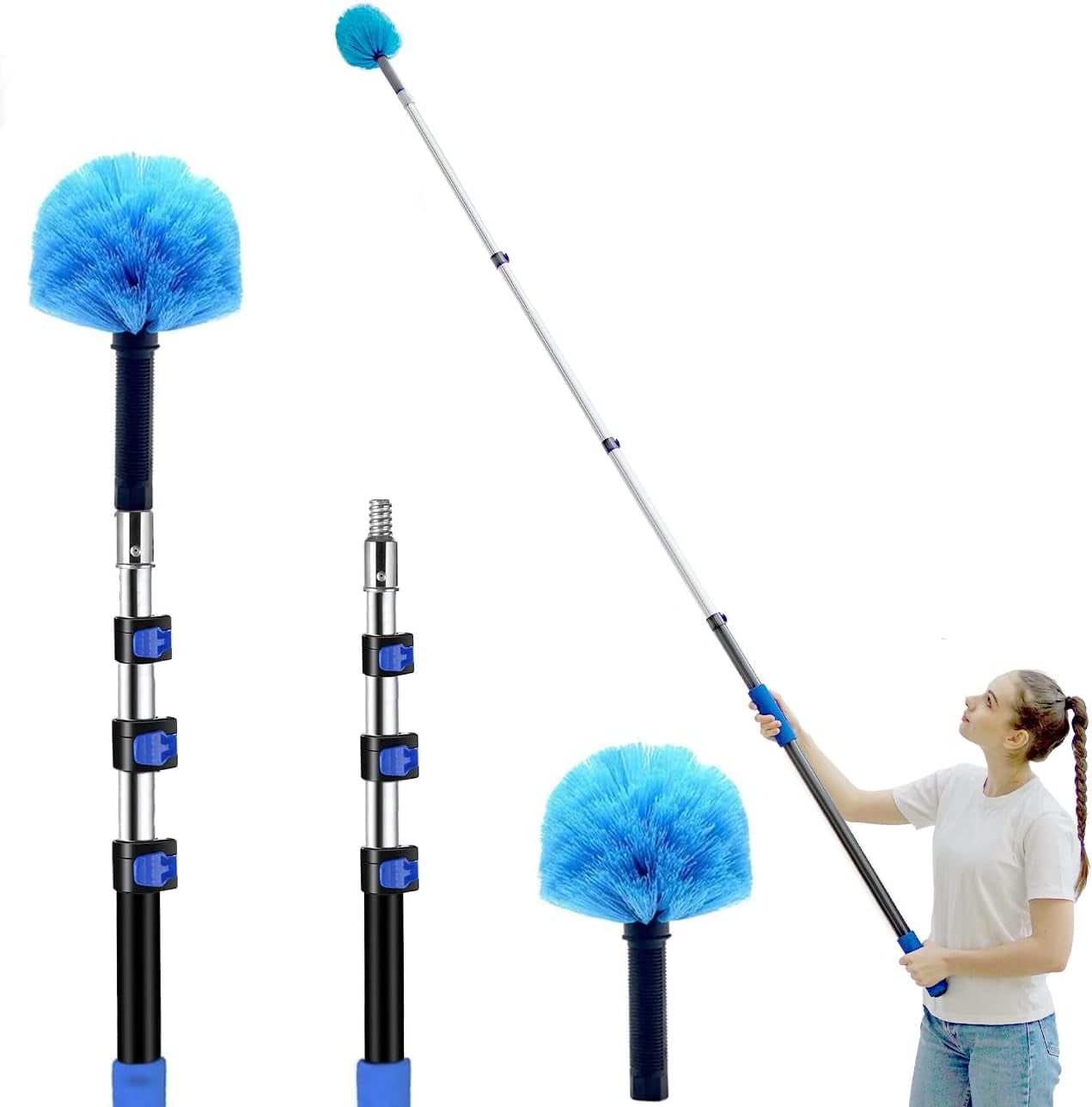 20 Foot High Reach Dusters for Cleaning 5 PCS, Ceiling Fan Dusters with ...