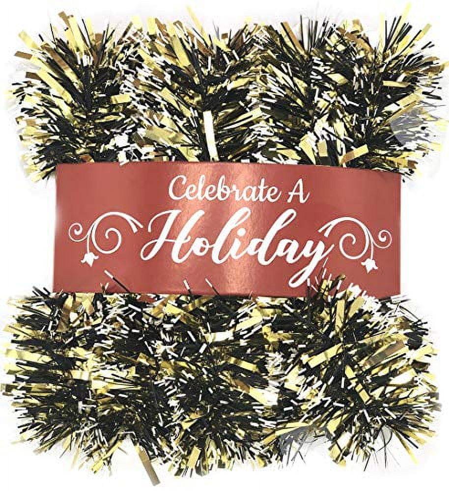 20 Foot Tinsel Garland for Christmas Decorations - Non-Lit Holiday ...