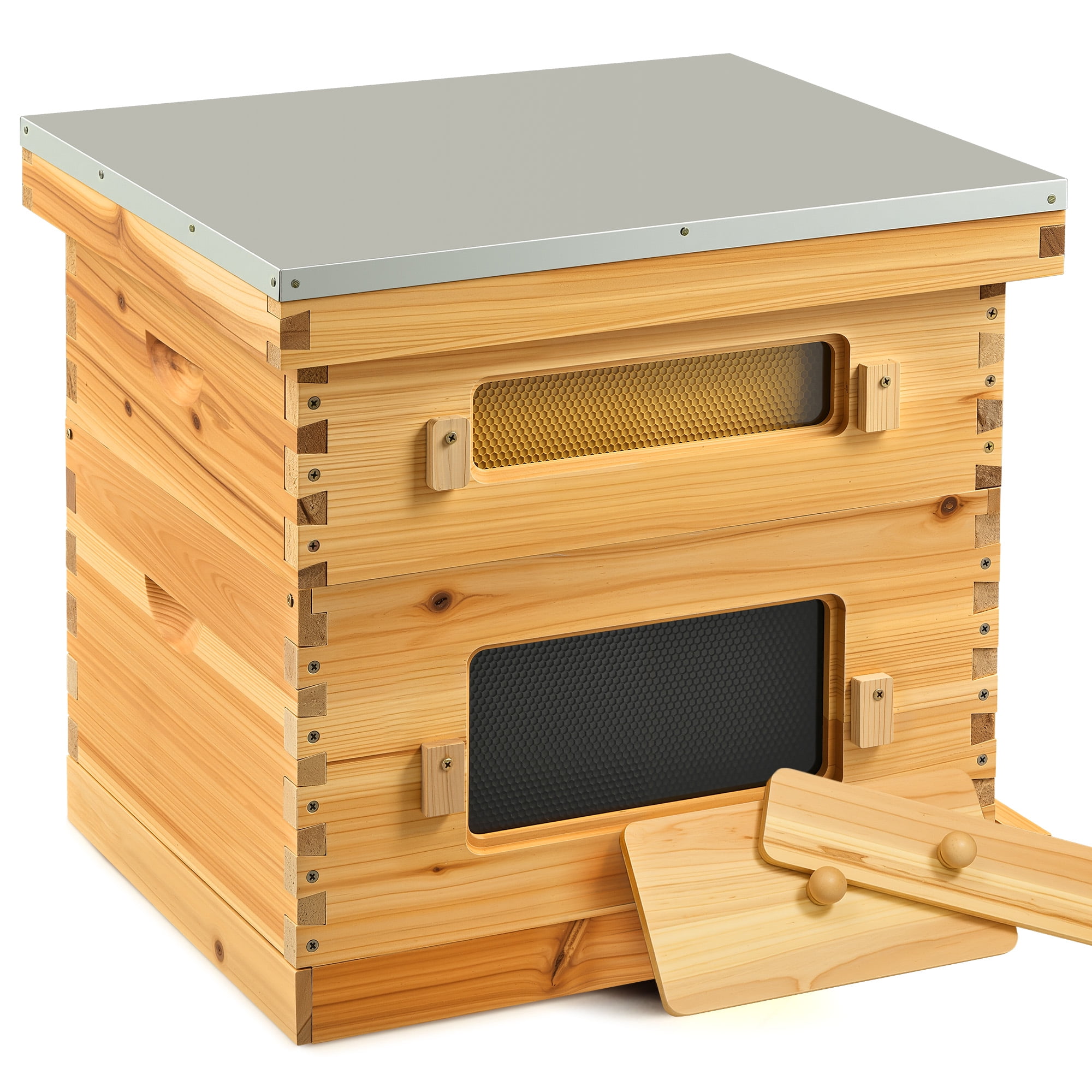 20 Frame Bee Hive Box Kit Beeswax Coated Langstroth Beehive Kit for ...