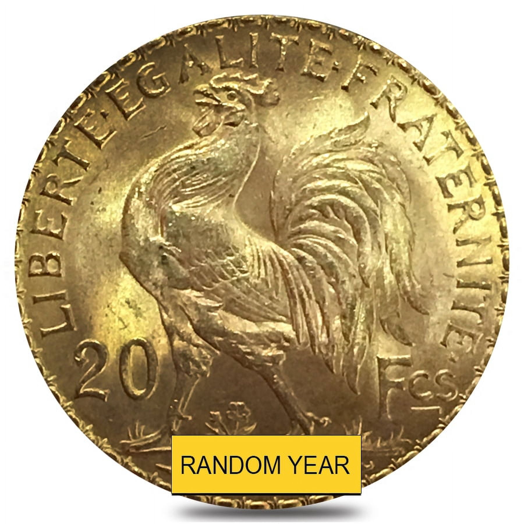 20 Francs French Rooster Gold Coin BU AGW .1867 oz (Random Year) from ...