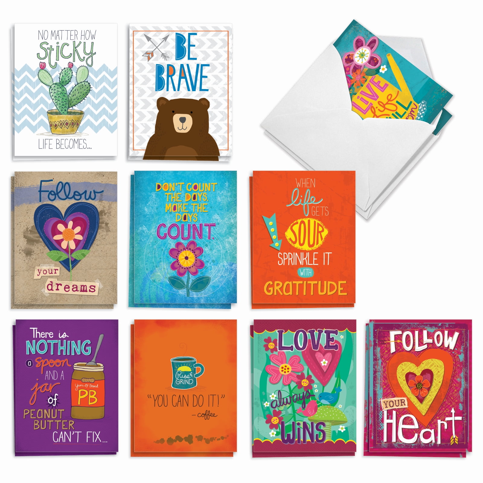 20 Friendship Cards Assorted (10 Designs, 2 Each) - Encouraging Words ...