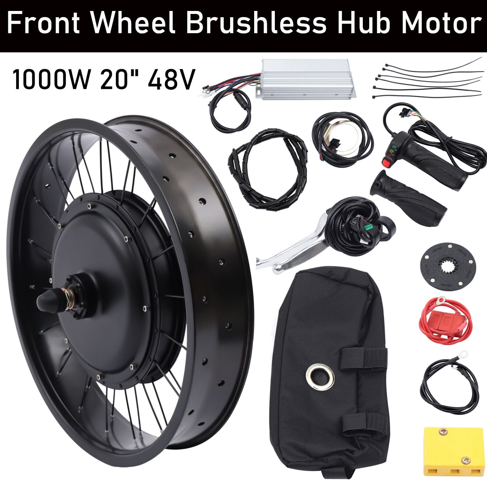 20" Front Wheel E-Bike Electric Bicycle Conversion Kit Hub Motor 48V 1000W E-Bike Conversion Kit ...