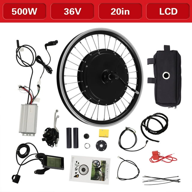 20" Front Wheel Hub E-Bike Conversion Kit, 36V 500W E-Bike Brushless ...