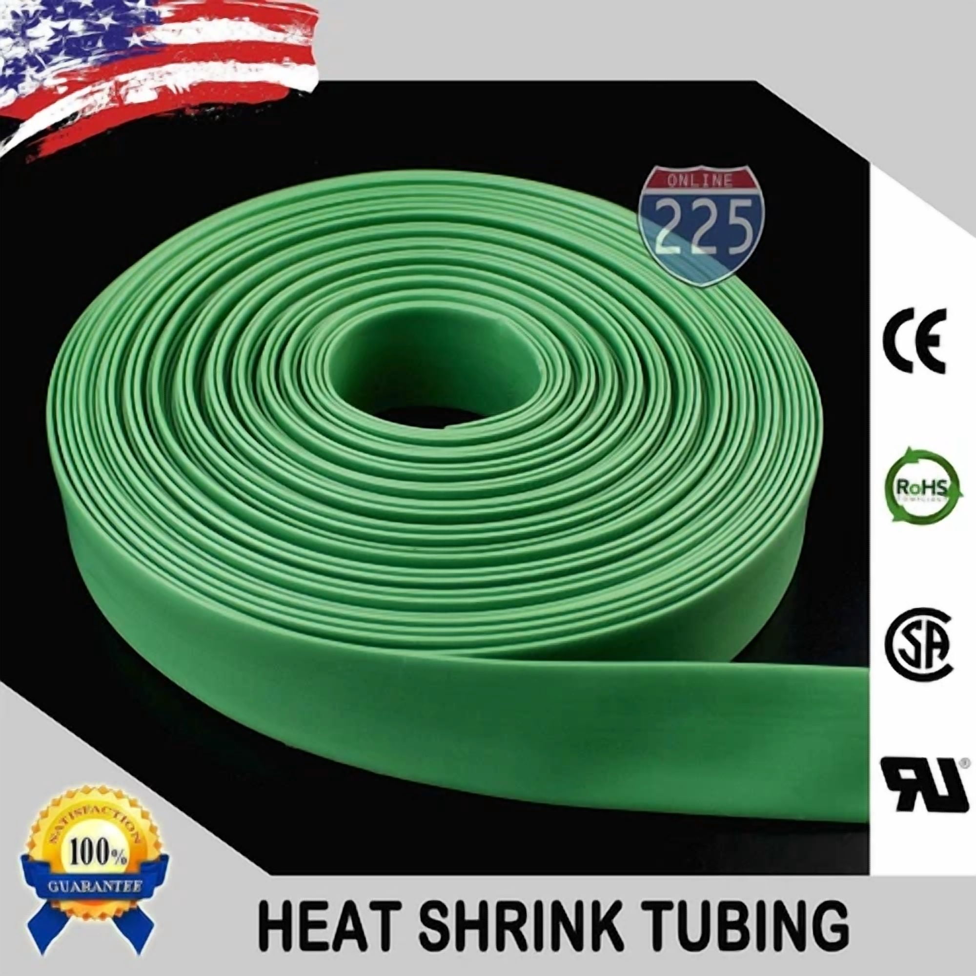 20 Ft. 20' Feet Green 5/8" 16Mm Polyolefin 2:1 Heat Shrink Tubing Tube ...