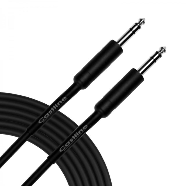 20 Ft Castline Silver 1/4" TRS Balanced Instrument Stereo Patch Cable ...