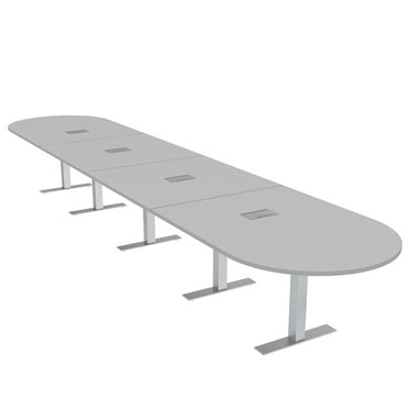 12 Person Rectangular Powered Modular Conference Table Metal Bases ...
