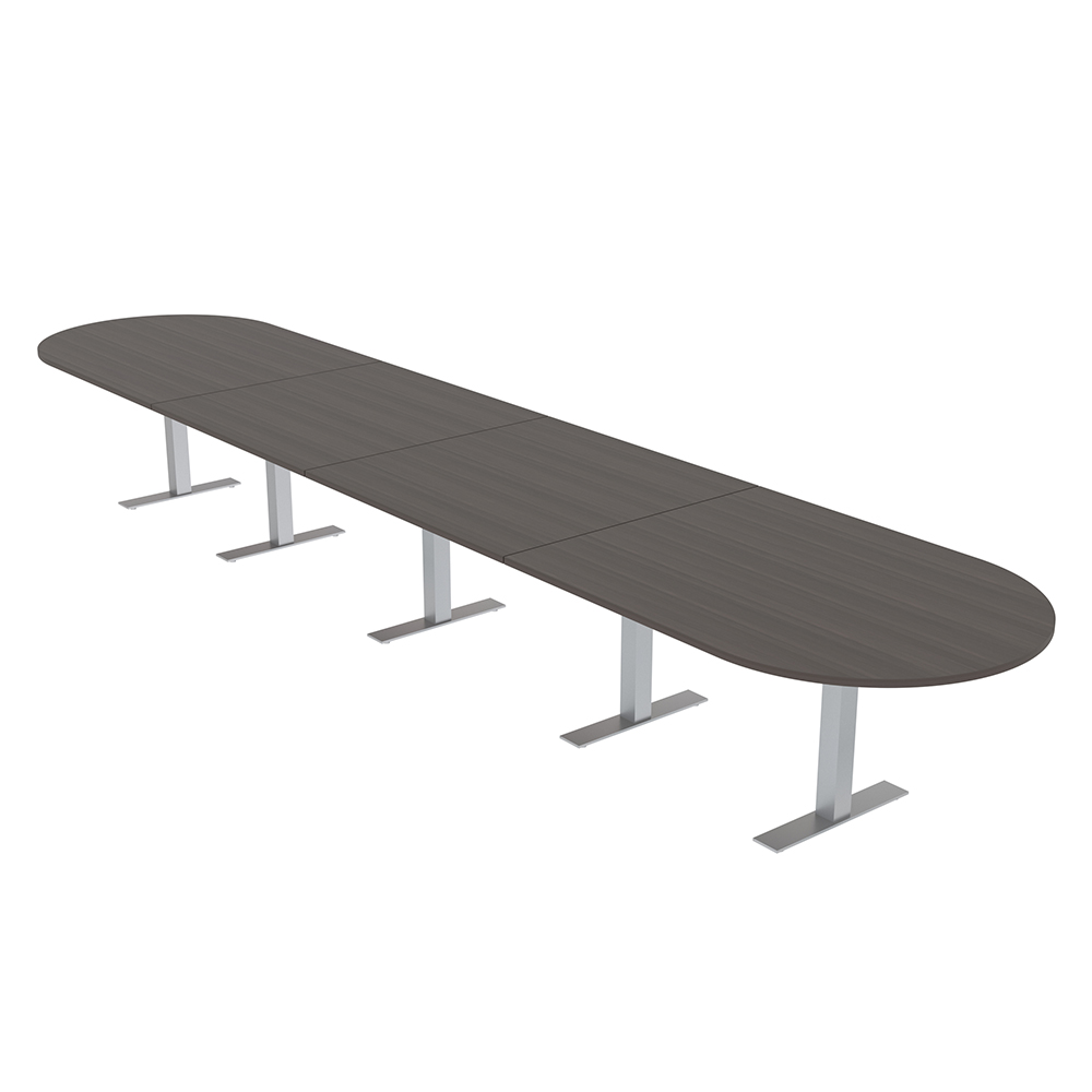20 Ft Rectangular Modular Boardroom Table Metal T Bases Electric Units ...
