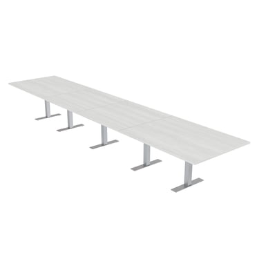 22 Person Rectangular Modular Boardroom Table Metal Bases Power Units ...