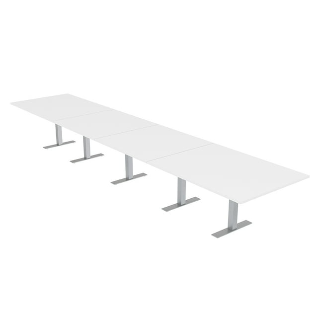 20 Ft Rectangular Modular Boardroom Table Metal T Bases Electric Units ...