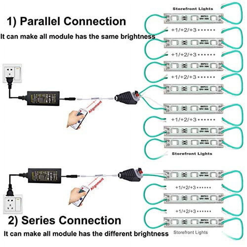 20 Ft Storefront Lights 40 Pieces Warm White 5050 LED Light Module,2 ...