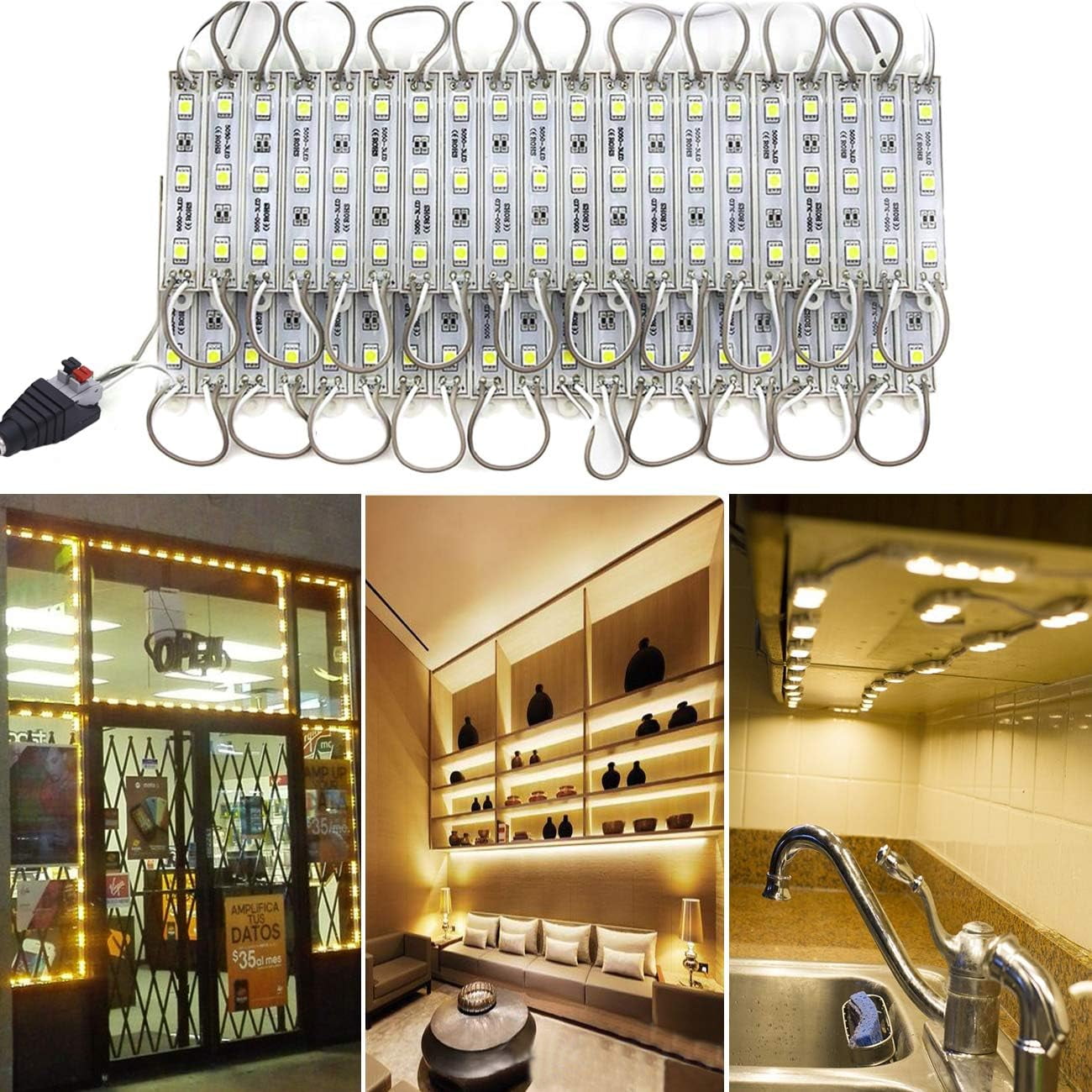 20 Ft Storefront Lights 40 Pieces Warm White 5050 LED Light Module,2 ...