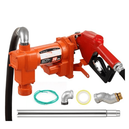 20 GPM 12V Portable Fuel Transfer Extractor Pump Kit with Auto Nozzle ...