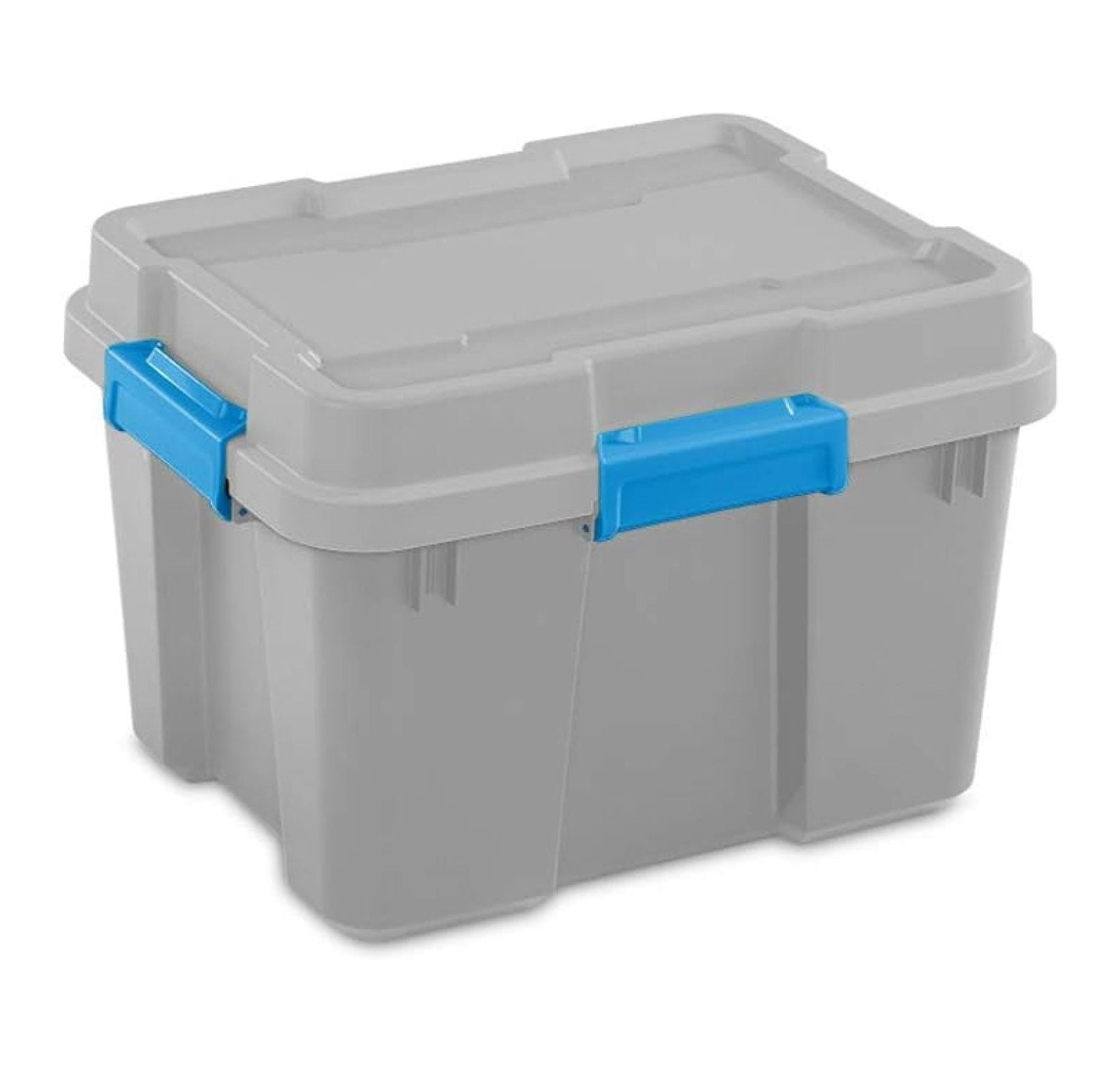 20 Gal Gasket Tote, Heavy Duty Stackable Storage Bin with Latching Lid ...