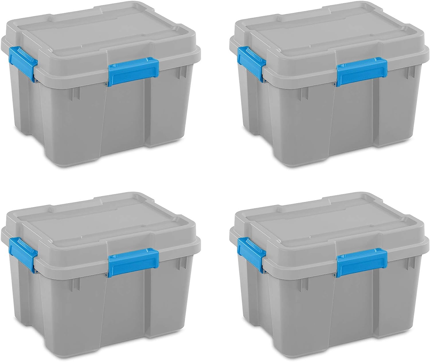 20 Gal Gasket Tote, Heavy Duty Stackable Storage Bin with Latching Lid ...