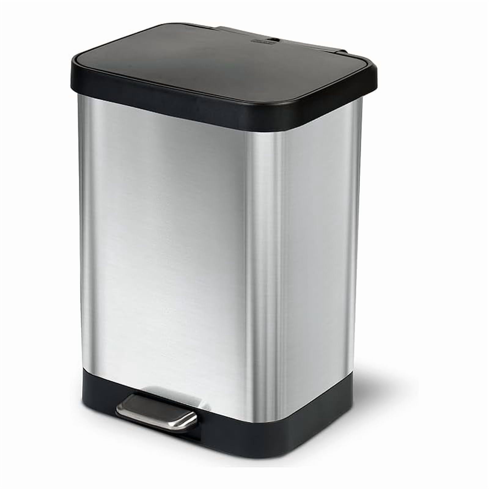 20 Gallon / 75.5 Liter Extra Capacity Stainless Steel Step Trash Can ...