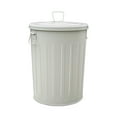 20-Gallon Beige Galvanized Steel Round Trash Can with Lid - Walmart.com