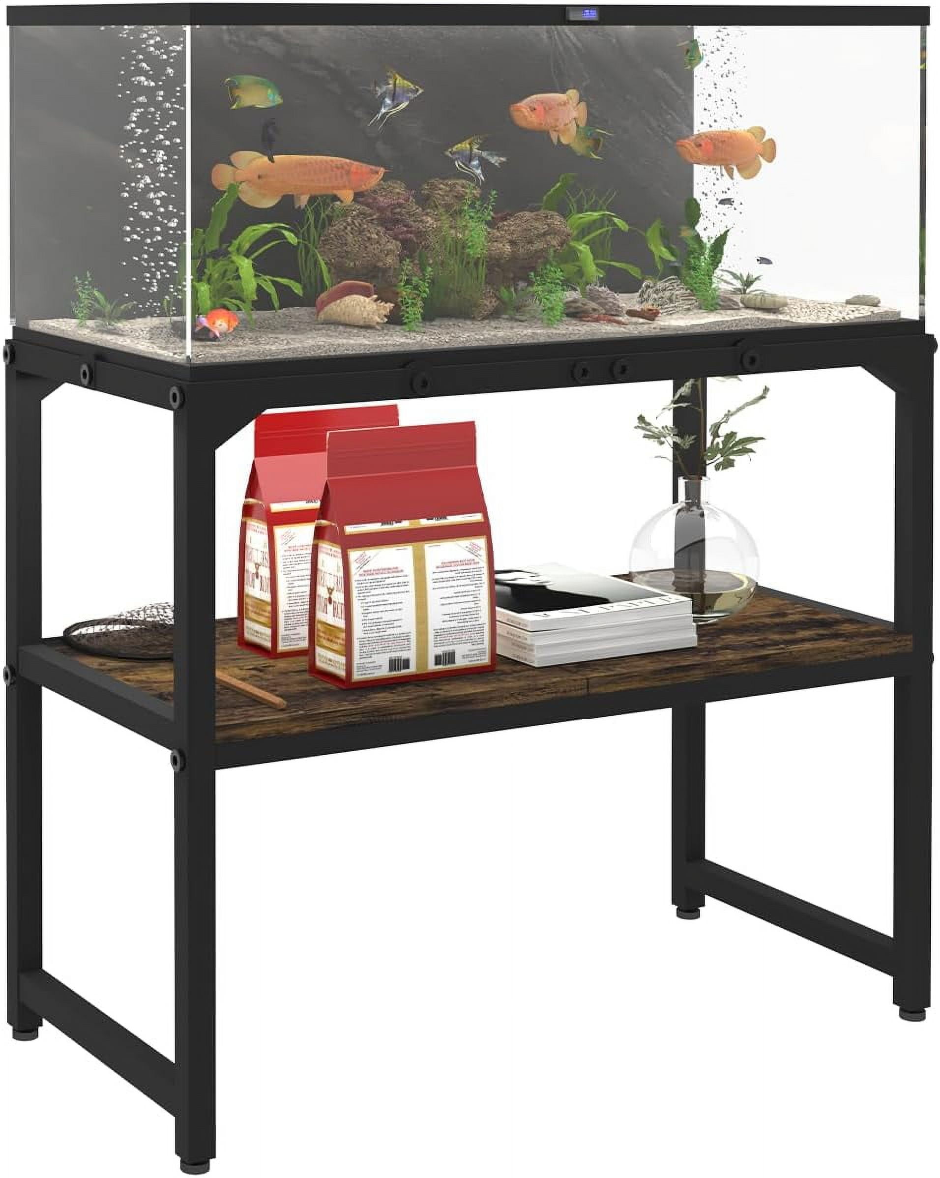 20 Gallon Fish Tank Stand with Shelf for Accessories Storage, 2 Tiers ...