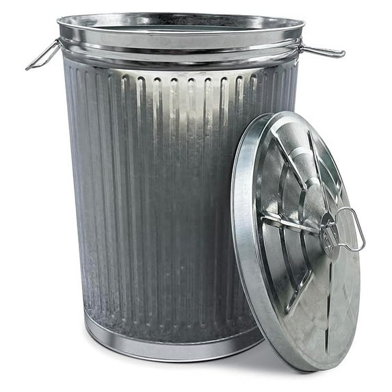 20-Gallon Galvanized Steel Round Trash Can - Walmart.com
