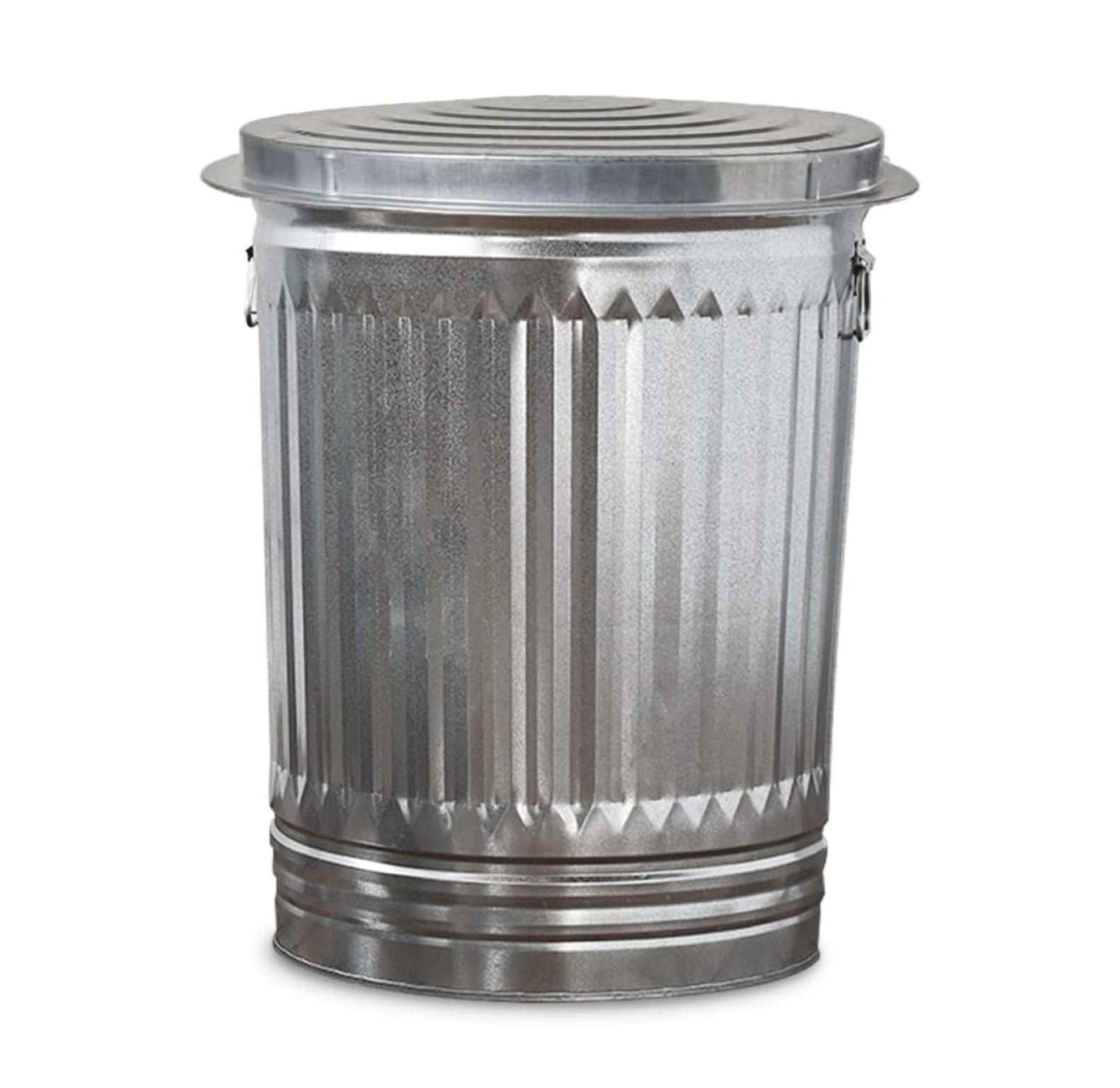 20 Gallon Galvanized Trash Can with Lid, Heavy Duty Metal Garbage Bin ...