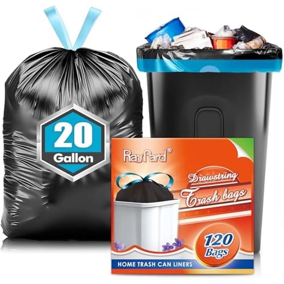 20 Gallon Large Drawstring Trash Bags 120 Counts, Fit 20-21 Gal Trash ...