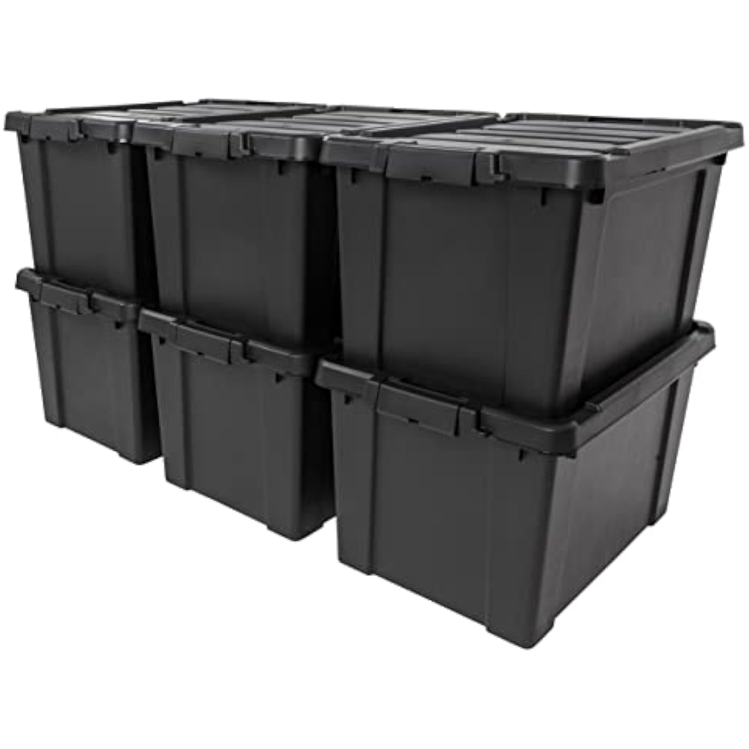 20 Gallon Lockable Storage Bins with Lids, 6 Pack - Made in USA, Heavy ...