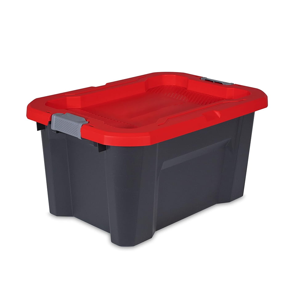 20-Gallon Storage Bin with Dual Latching Lid and Versatile Stacking ...