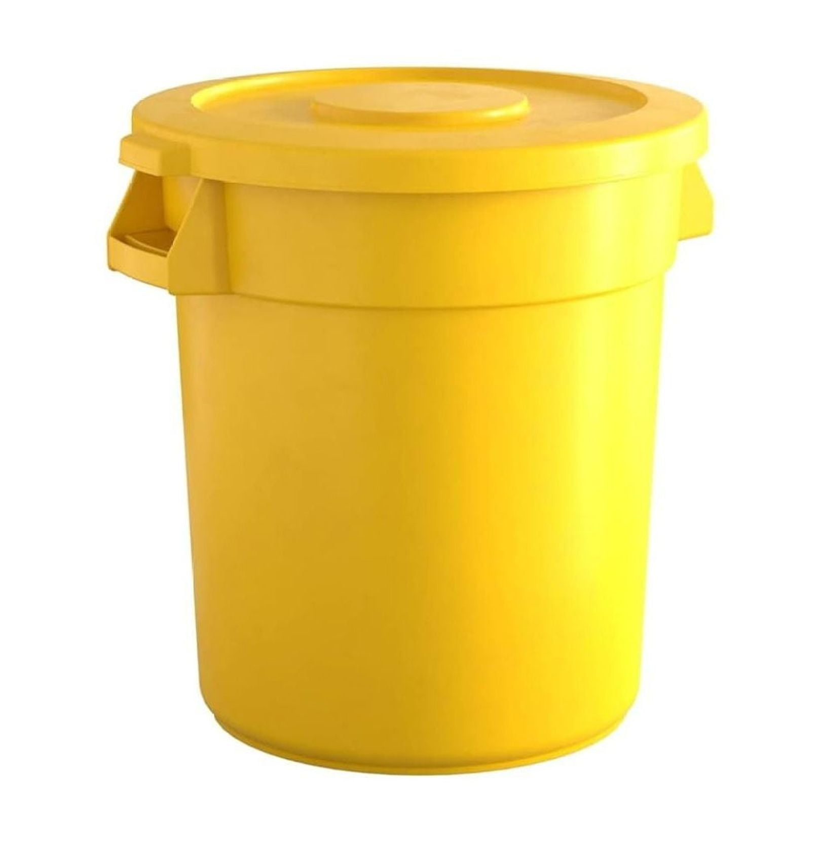 20 Gallon Yellow Round Trash Can with Lid, Ingredient Bin, Wastebasket ...