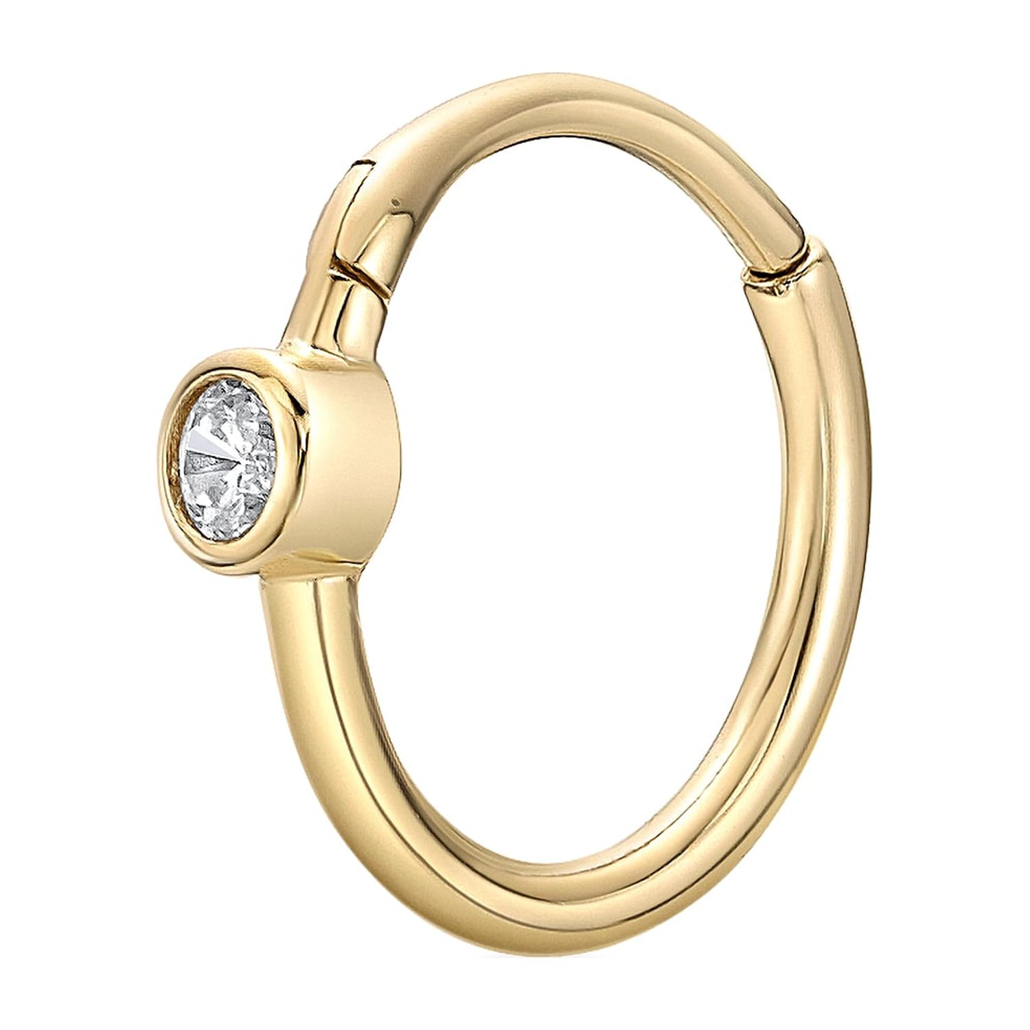 20 Gauge Multi Area Hoop Earring for Men or Women in 14k Yellow Gold ...