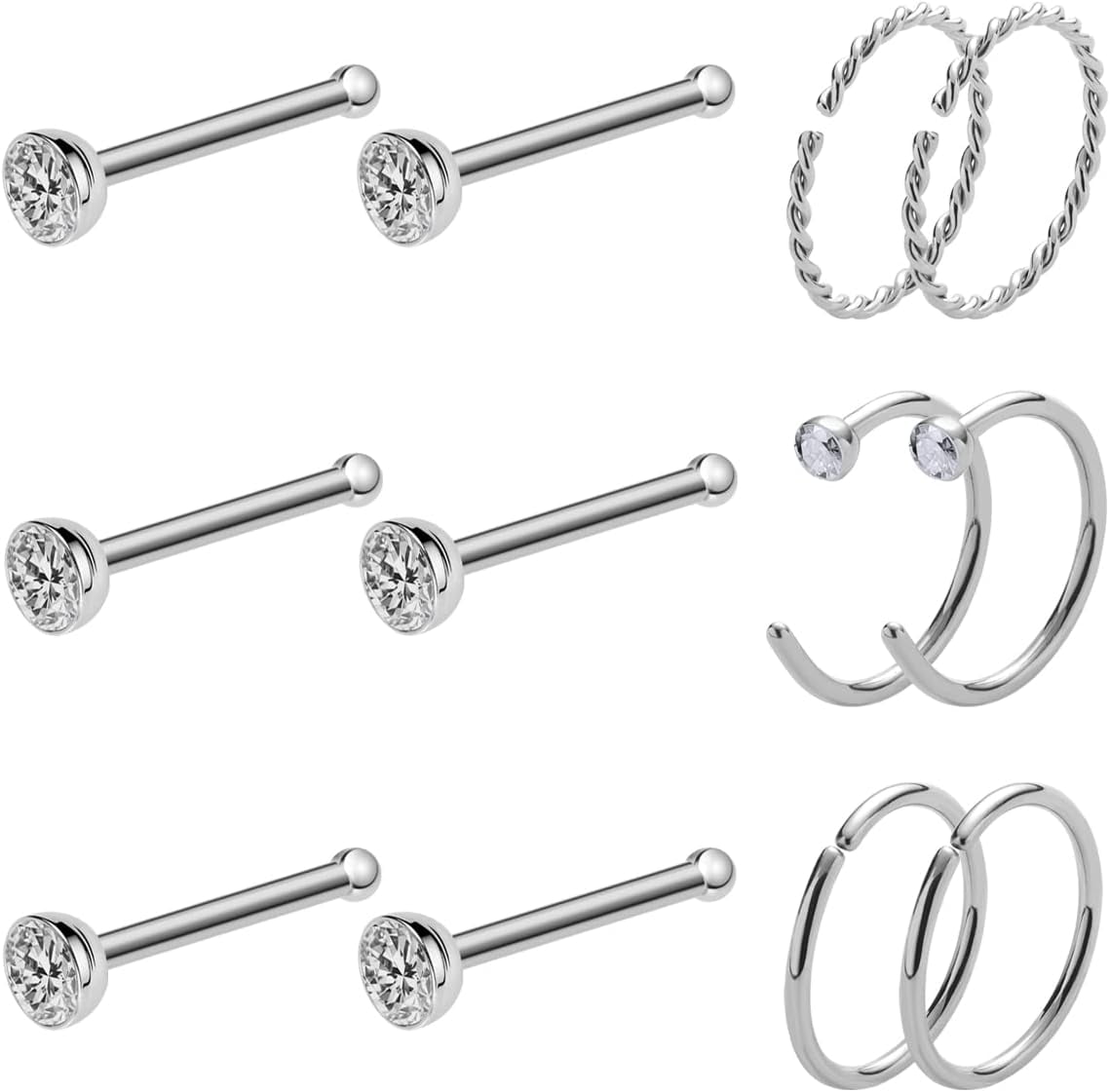 20 Gauge Nose Ring Hoop Stainless Steel Nose Rings for Discerning Women ...