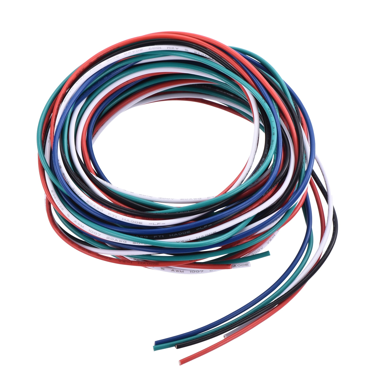 20 Gauge PVC Hookup Wire 3.0m/10ft 20AWG Flexible Electrical Wire Tinned Copper Stranded 5 Color ...