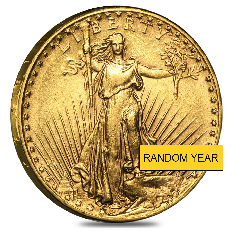 $20 Gold Double Eagle Saint Gaudens - Almost Uncirculated AU (Random ...