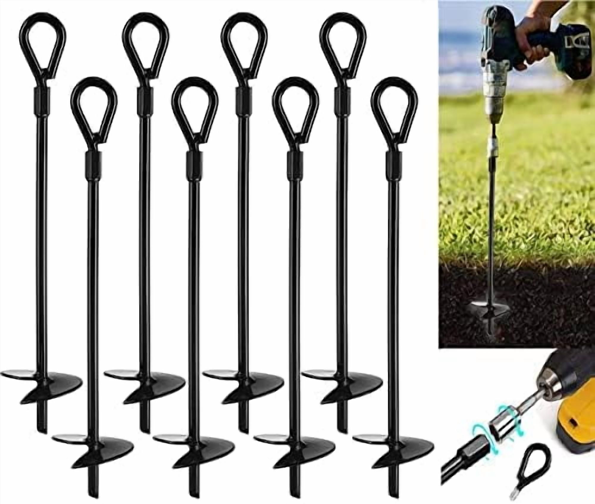 20” Ground Anchors (8pcs) Easy to Use with Drill, 3" Helix Diameter ...