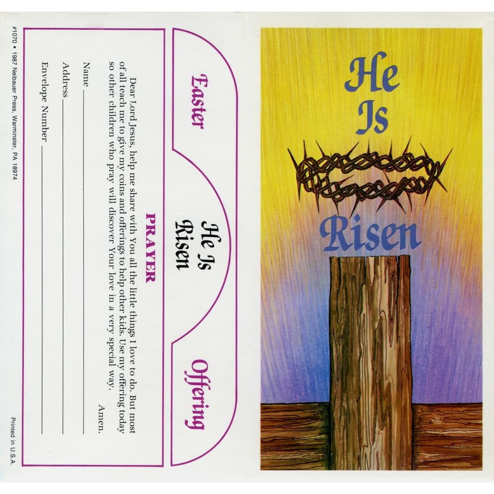 20 - He Is Risen $5.00 Easter Lent Coin Folders Offering - Christian ...