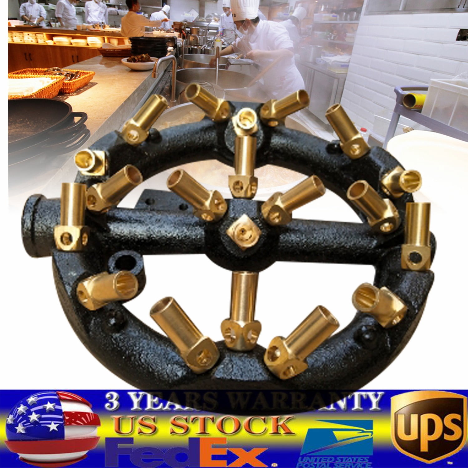 20 Heads Jet Burner Natural Gas Chinese Wok Range Pot Replacement Wok ...