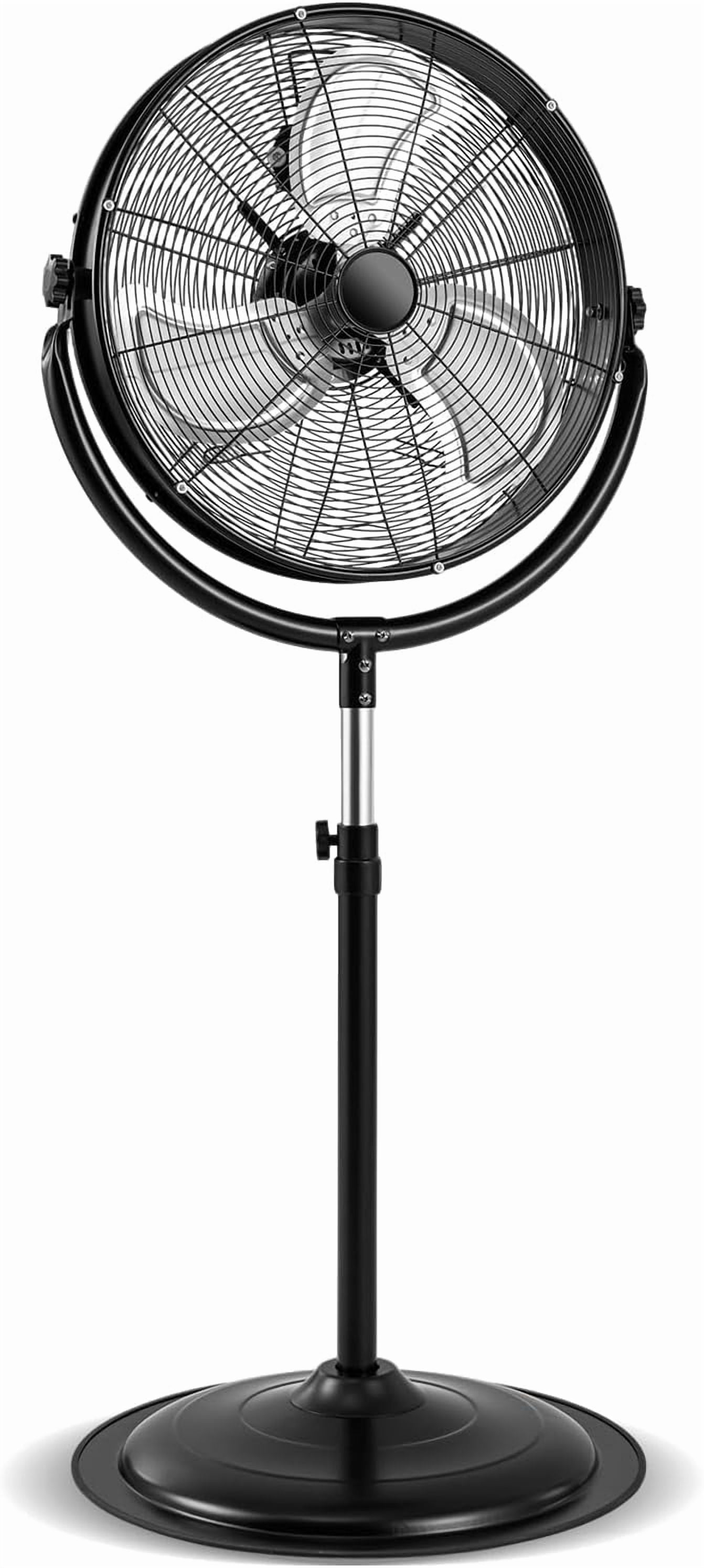20” High-Velocity Pedestal Fan, 3 Speeds Oscillating Metal Fan with 360 ...