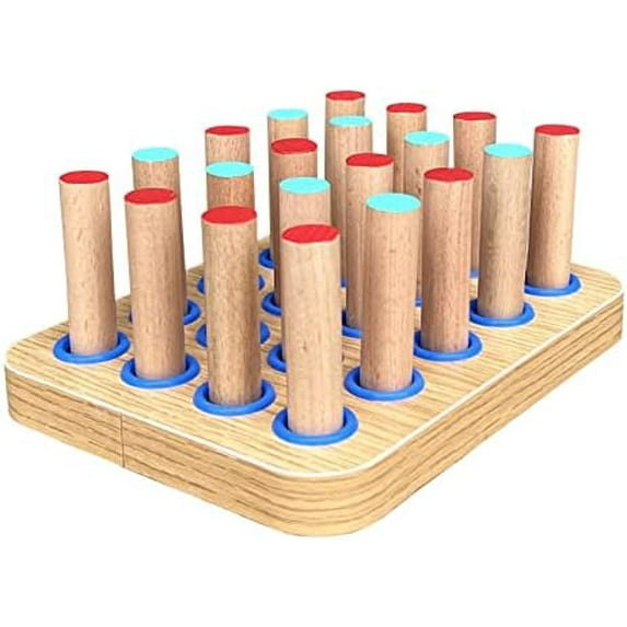 20-Hole Wooden Pegboard for Finger Dexterity Exercises, Easy Grip Pegs ...