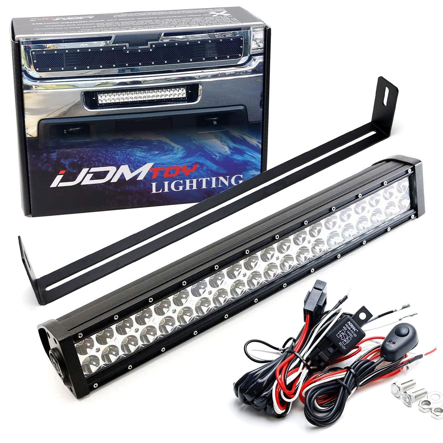 20-Inch 120W LED Light Bar Kit Universal Fit For Jeep Truck SUV 4x4 ATV ...