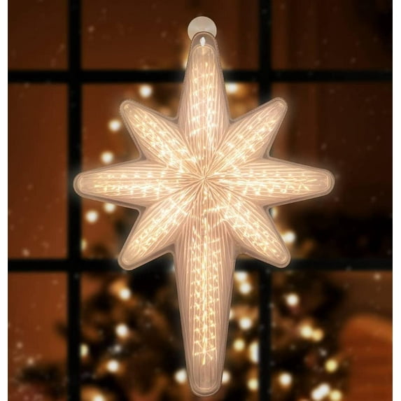 20-Inch 3D Star of Bethlehem Hanging Light | 44 Warm White LEDs | ETL ...