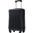 20 Inch ABS Hardshell Suitcase, Black Carry On Luggage with TSA Lock ...