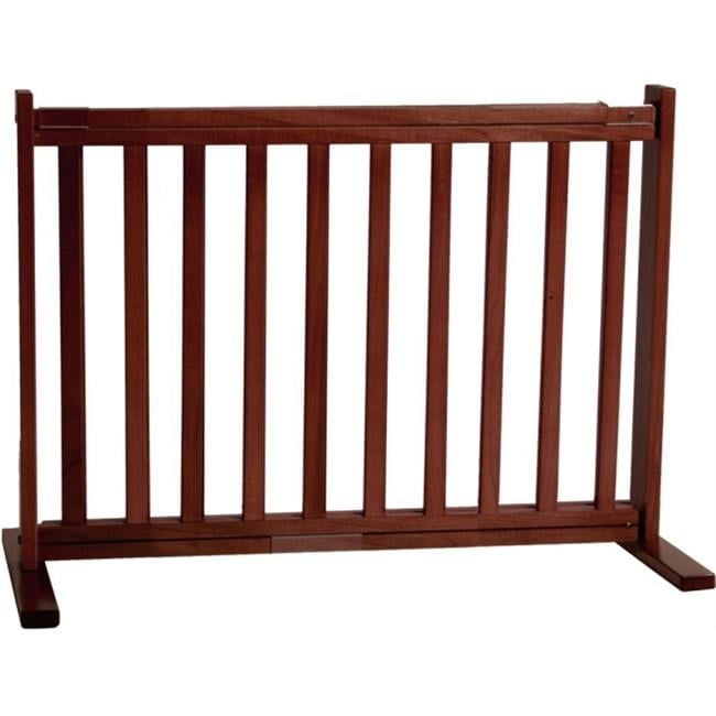 20 Inch All Wood Small Free Standing Gate - Mahogany - Walmart.com