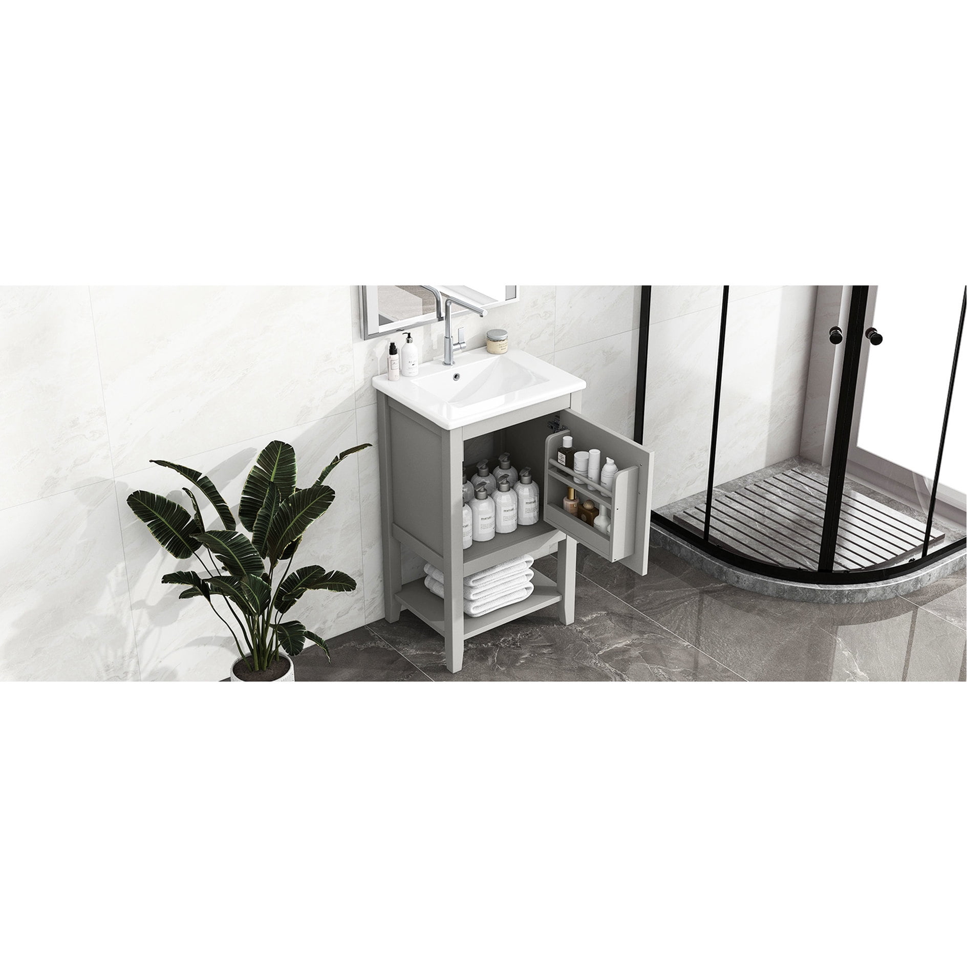 20-Inch Bathroom Vanity with Sink+Integrated Overflow Sink"-"Bathroom ...