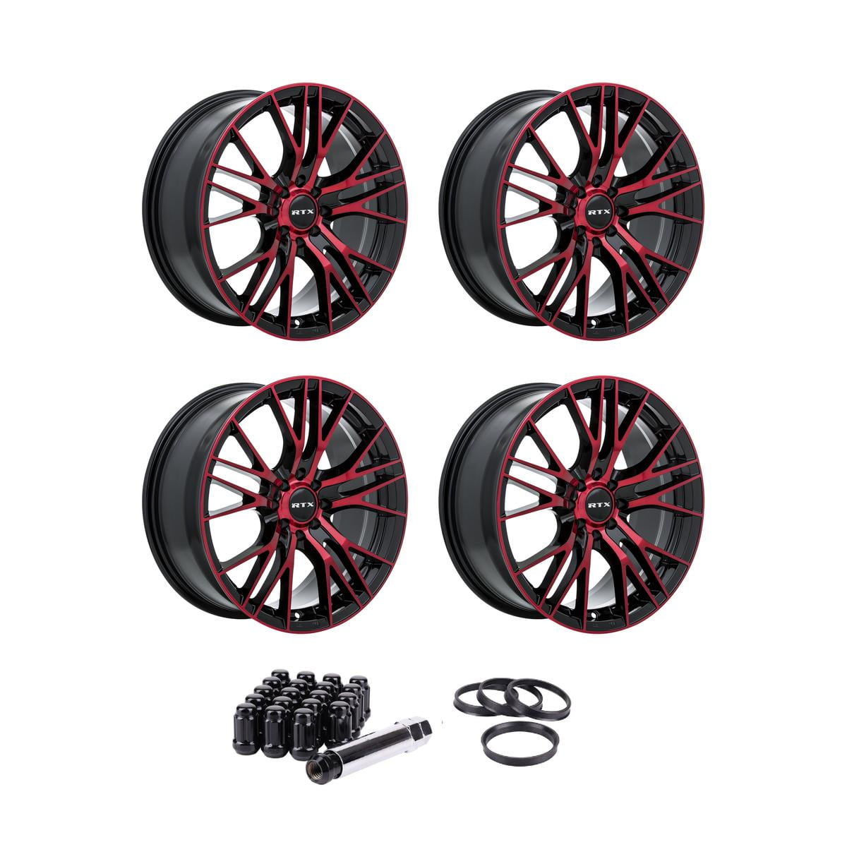 20 Inch Black Red Rims (Set of 4) for 2011-2017 Ford Explorer, RTX ...