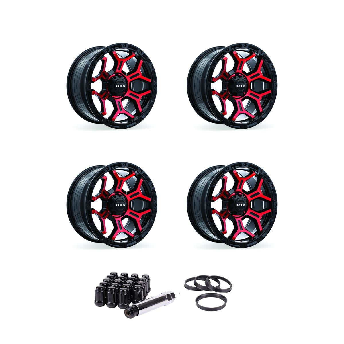 20 Inch Black Red Rims (Set of 4) for 2019 Chevrolet Silverado 1500 LD ...