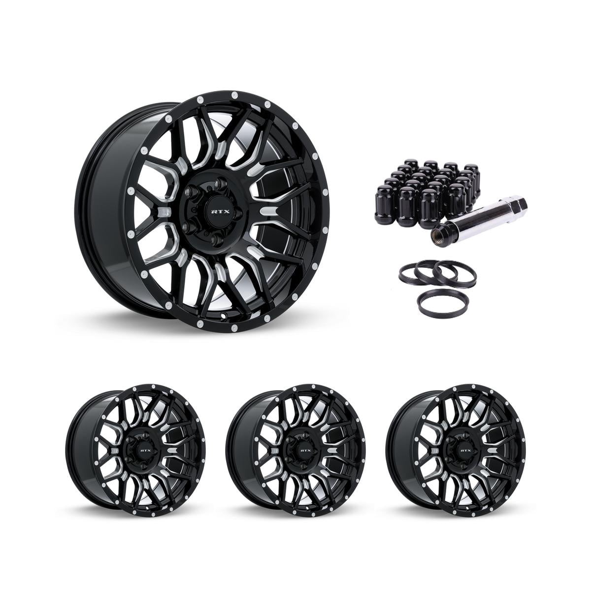 20 Inch Black Rims (Set of 4) for 1999-2024 Chevrolet Silverado 1500 ...